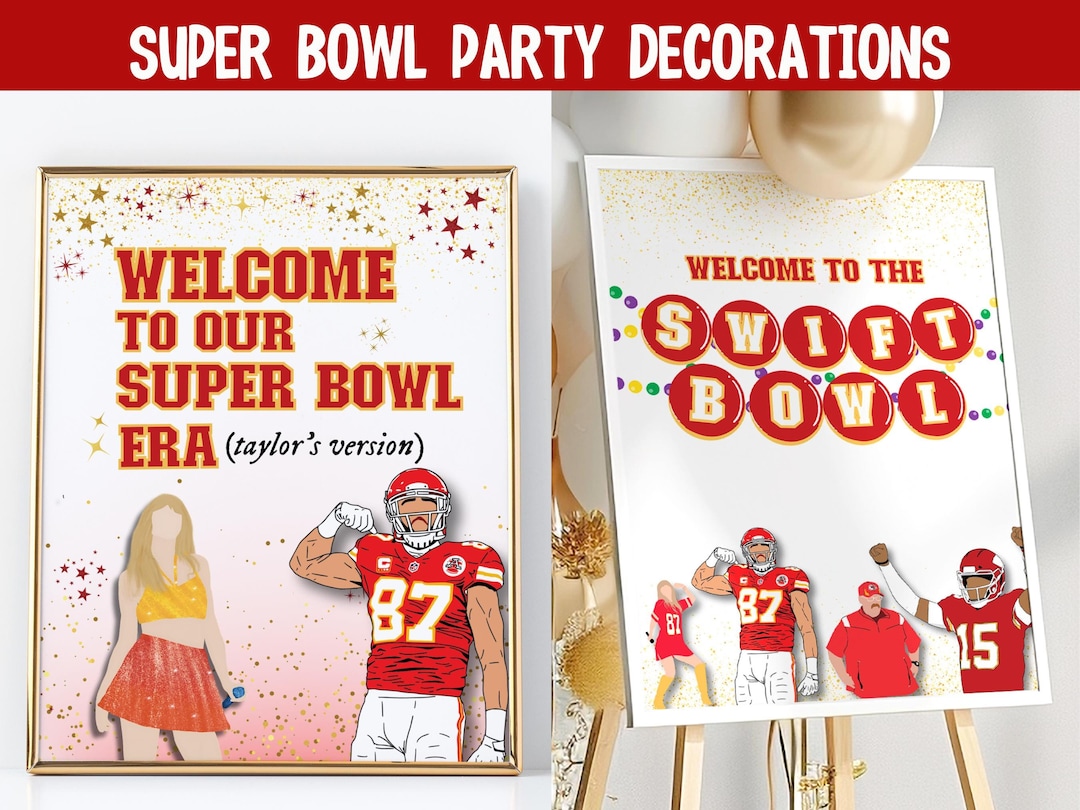 Taylor Swift Superbowl Party, Chiefs Super Bowl Printable Decorations ...