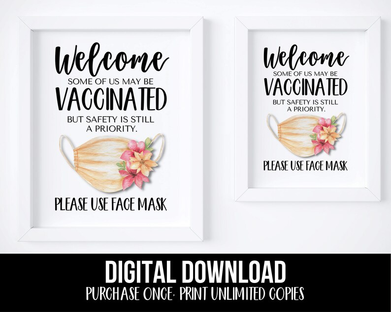 Please Wear a Mask Sign Printable Mask Required Sign | Etsy