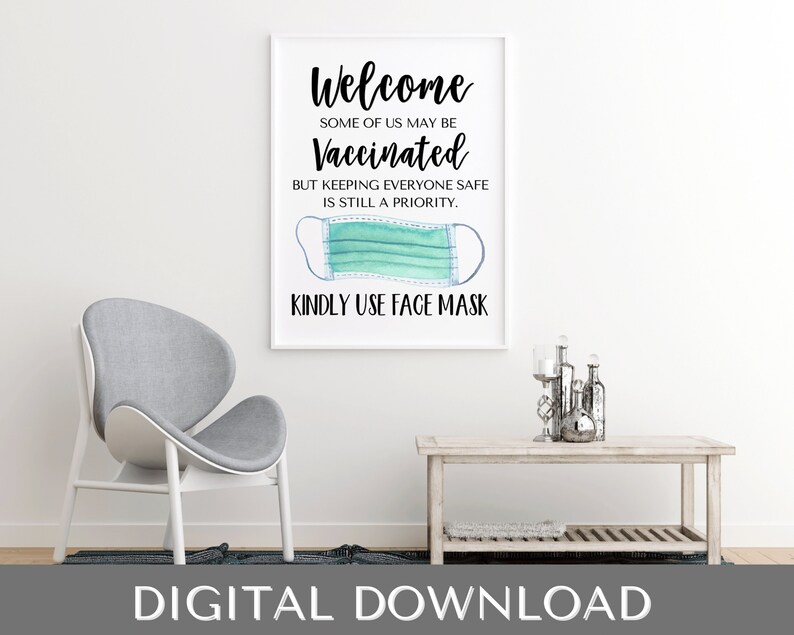 Face Mask Sign PRINTABLE Wear a Mask Sign Mask Required - Etsy