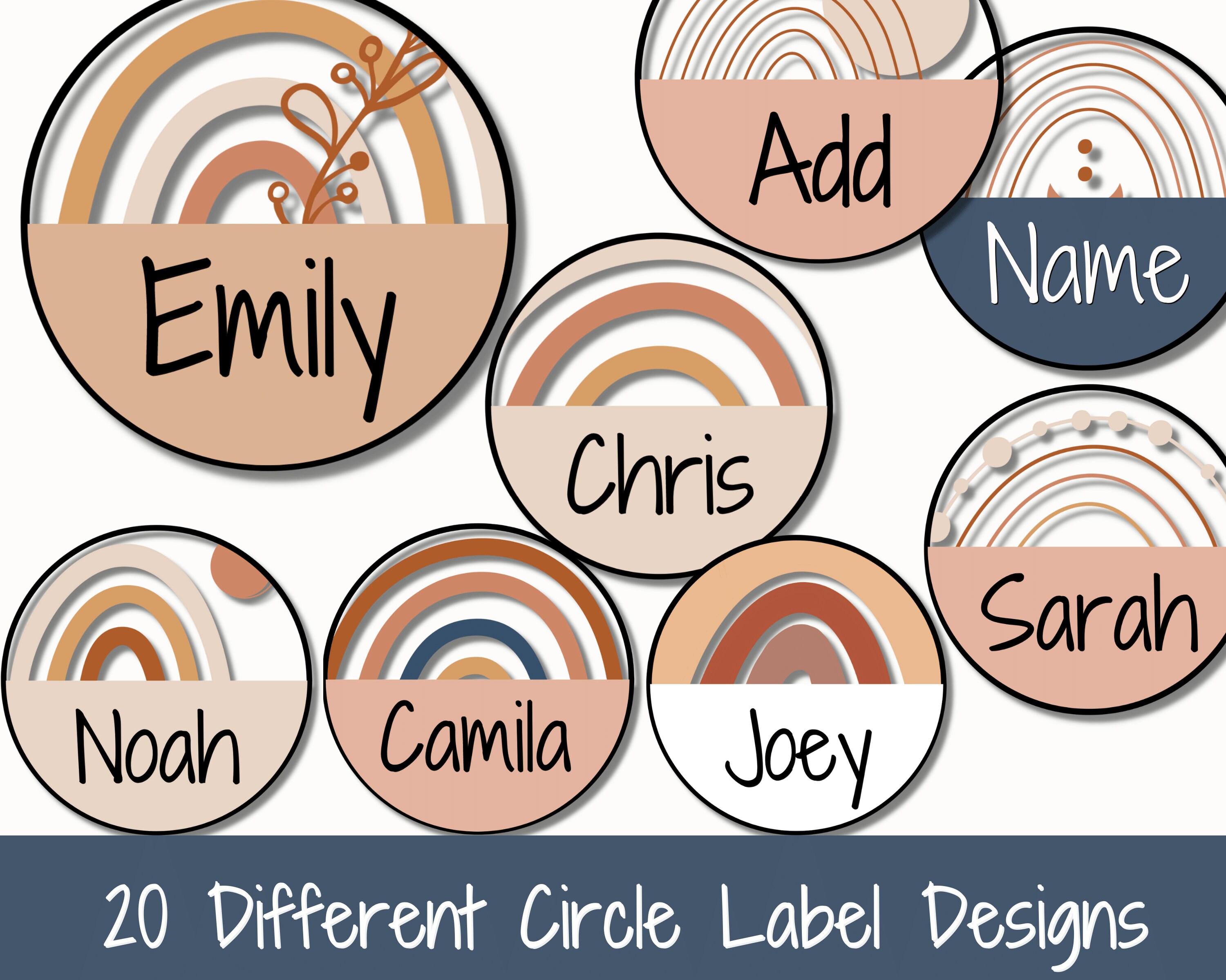 Boho Rainbow Classroom Labels Student Desk Label Cards - Etsy Canada