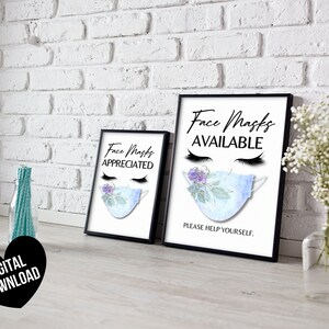 Face Mask Sign BUNDLE, Mask Required Sign Printable, Please Wear a Mask ...