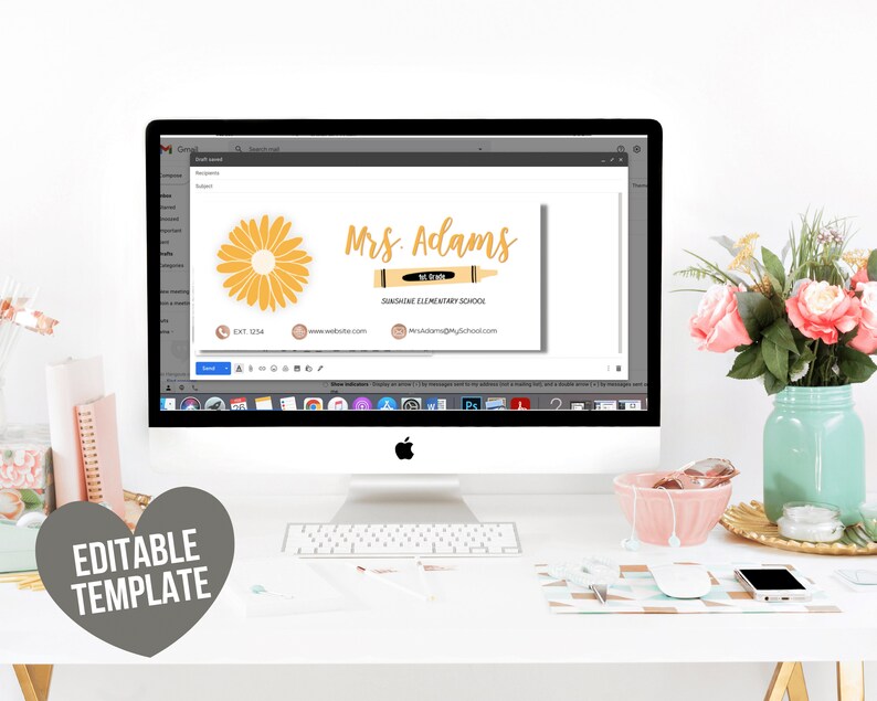 Teacher Email Signature Email Template BUNDLE Email - Etsy