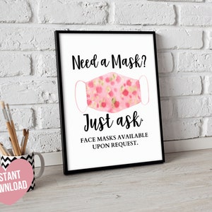 Face Mask Printable Sign Masks Available Sign Need a Mask - Etsy