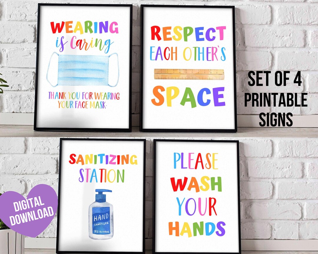 Classroom Safety Posters Covid Classroom Sign Bundle School - Etsy