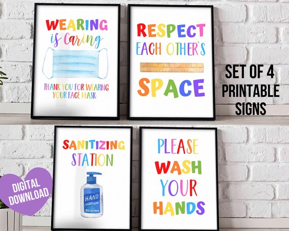 Classroom Safety Posters Covid Classroom Sign Bundle School - Etsy