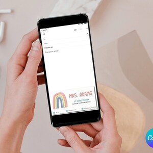 Email Signature, Teacher Email Signature Template, Boho Rainbow Email ...