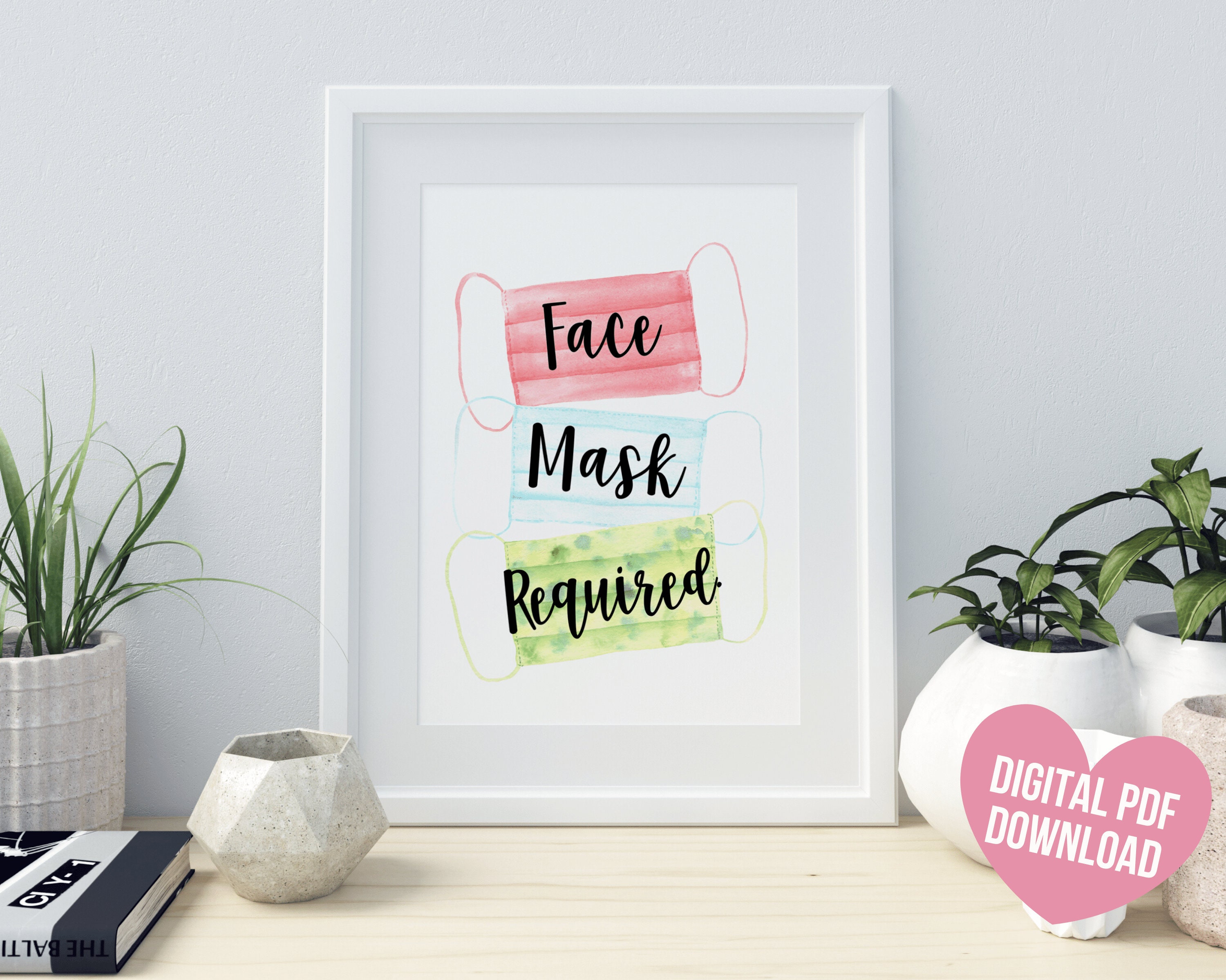 Face Mask Required Printable Sign Wear A Mask Sign Mask - Etsy