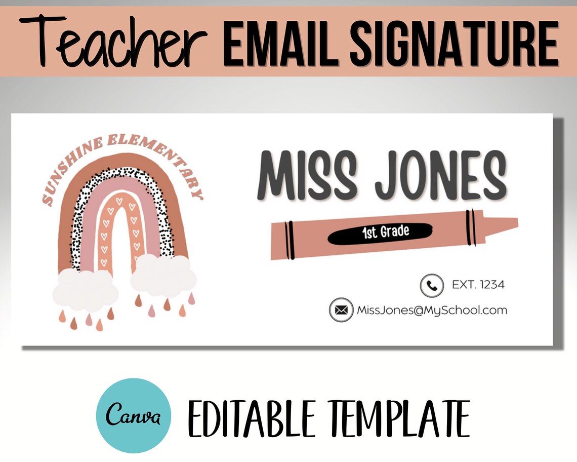Teacher Email Signature Email Template for Teachers Email - Etsy