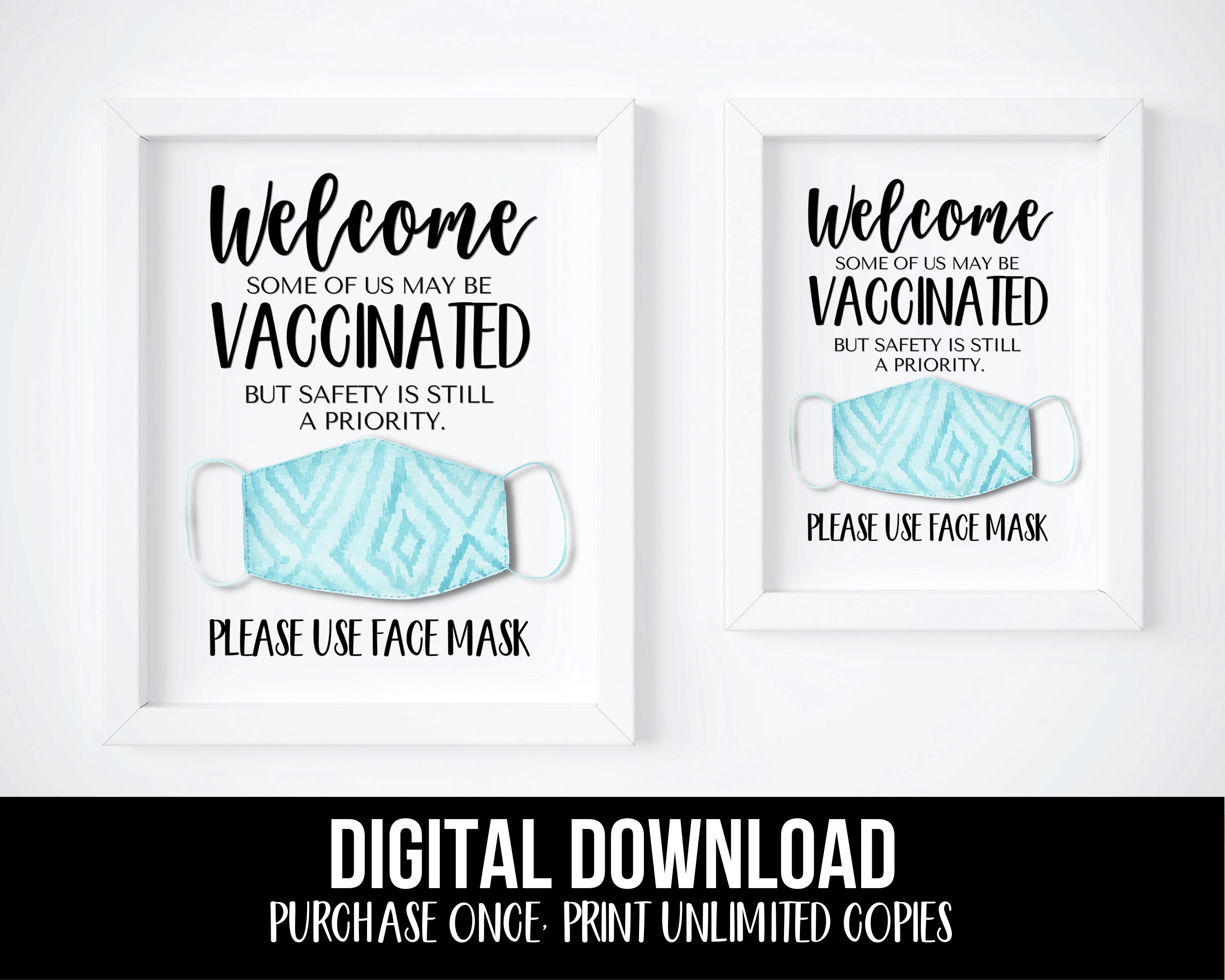 Mask Required Sign Please Wear a Mask Sign PRINTABLE Face - Etsy