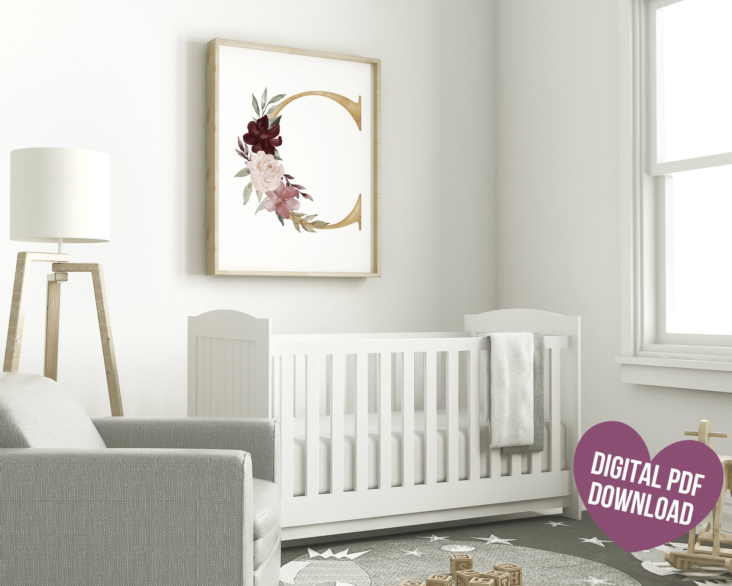 Printable Letter C Wall Art Letter Art Print Initial Wall - Etsy