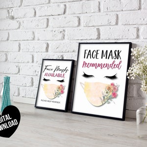 Face Mask Sign BUNDLE, Mask Required Sign Printable, Please Wear a Mask ...