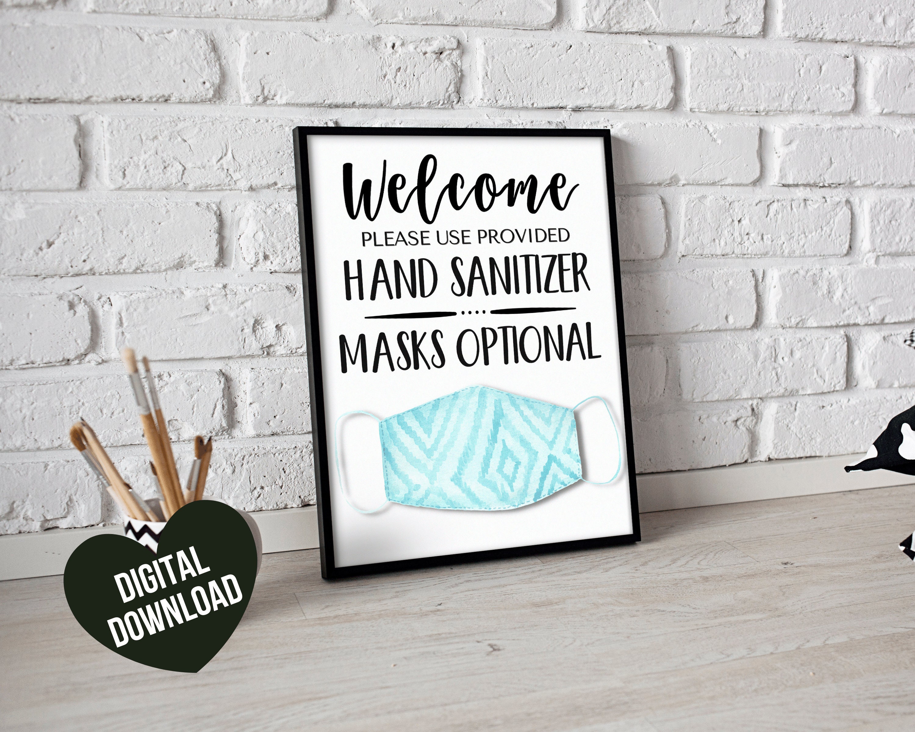 Face Mask Sign PRINTABLE Hand Sanitizer Sign Face Masks | Etsy