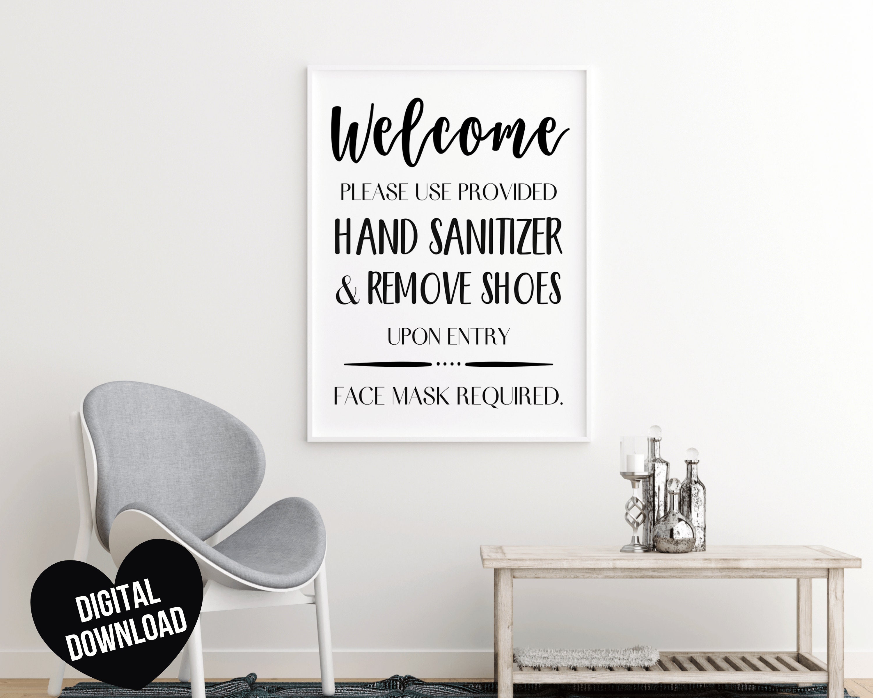 Face Mask Sign Social Distance Sign Printable Please - Etsy