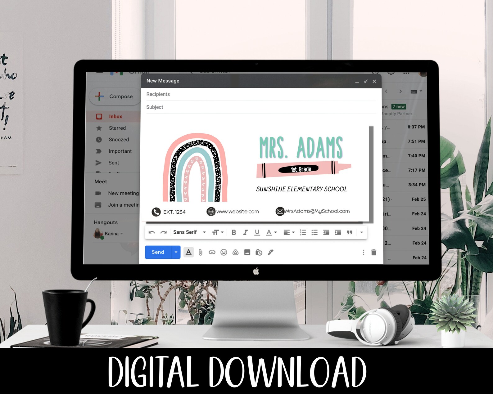 Email Signature Teacher Email Template for Teachers Digital - Etsy