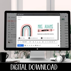 Email Signature Teacher, Email Template for Teachers, Digital Business ...