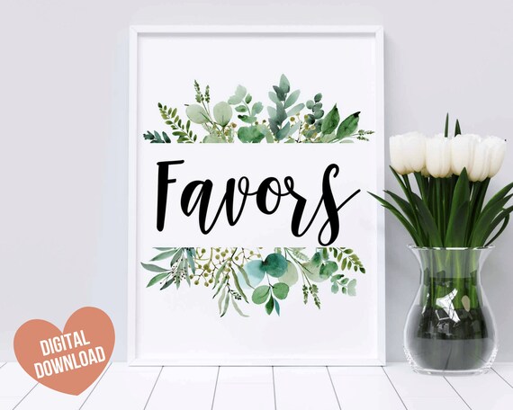 Wedding Favors Sign Printable Printable Favors Table Sign | Etsy