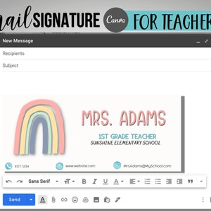 Email Signature Teacher Email Signature Template Boho - Etsy
