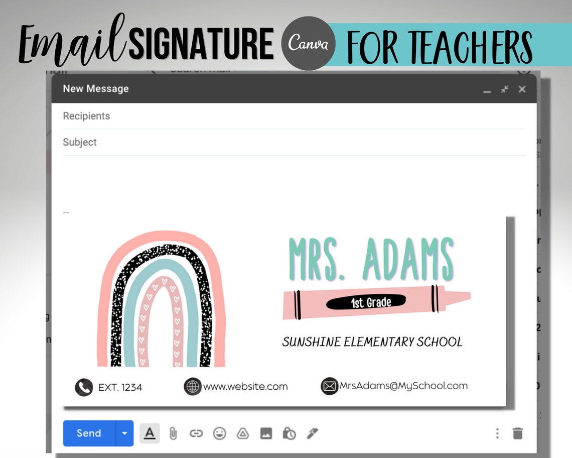 Email Signature Teacher Email Template for Teachers Digital - Etsy