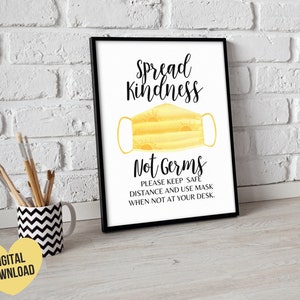 Back to School Covid Safety Printable for Classroom, Social Distance ...