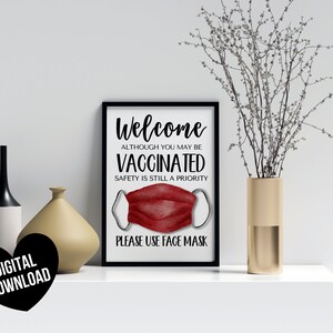 Please Wear a Mask Sign, Printable Mask Required Sign, Vaccinated Sign ...