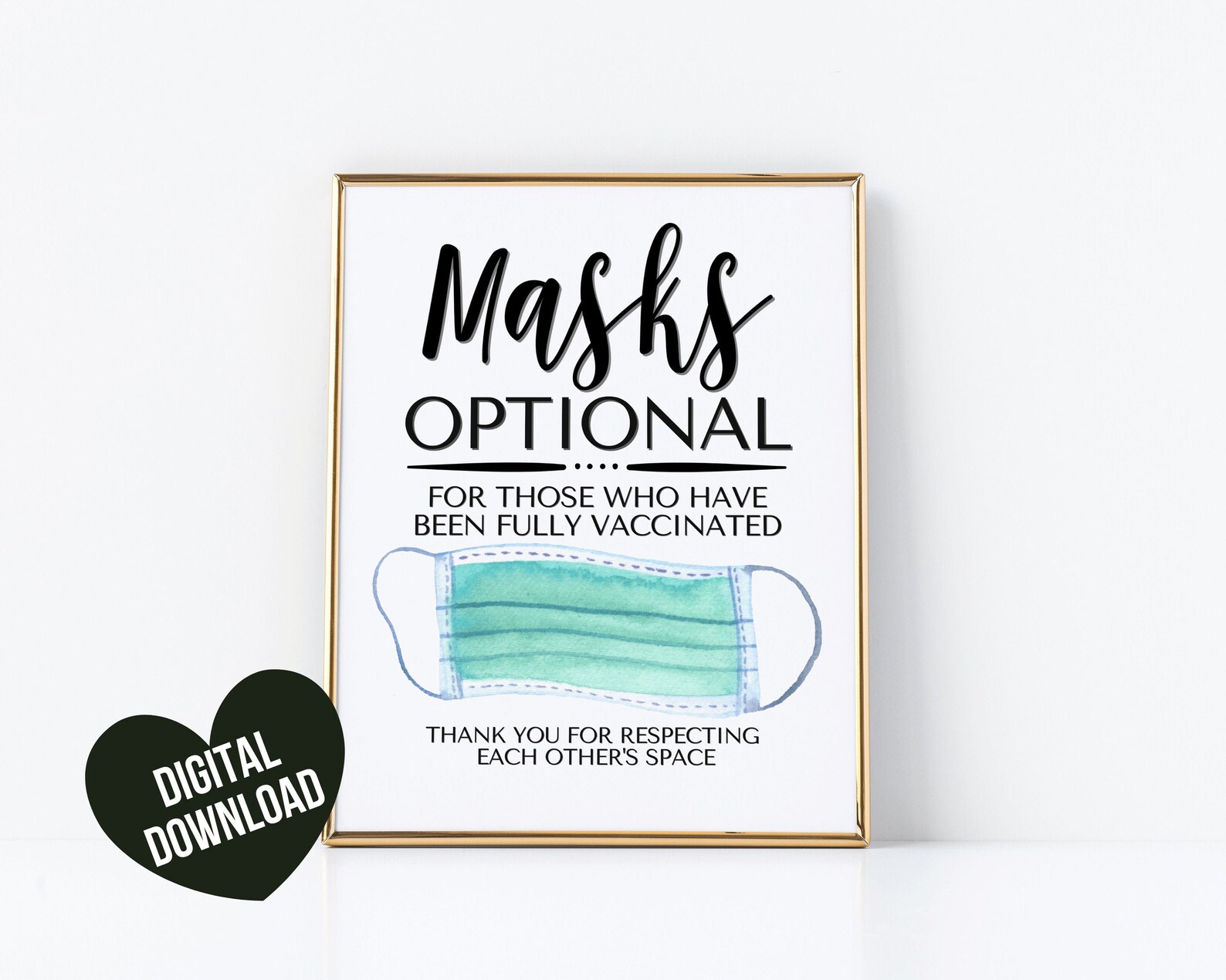 Face Mask Sign PRINTABLE Wear a Mask Sign Mask Optional - Etsy
