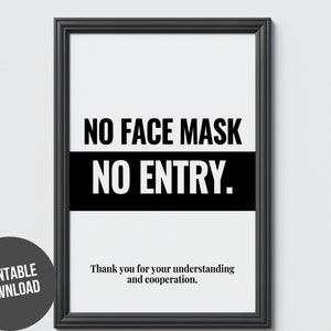 Face Mask Sign Printable, Face Mask Required Printable for Business ...