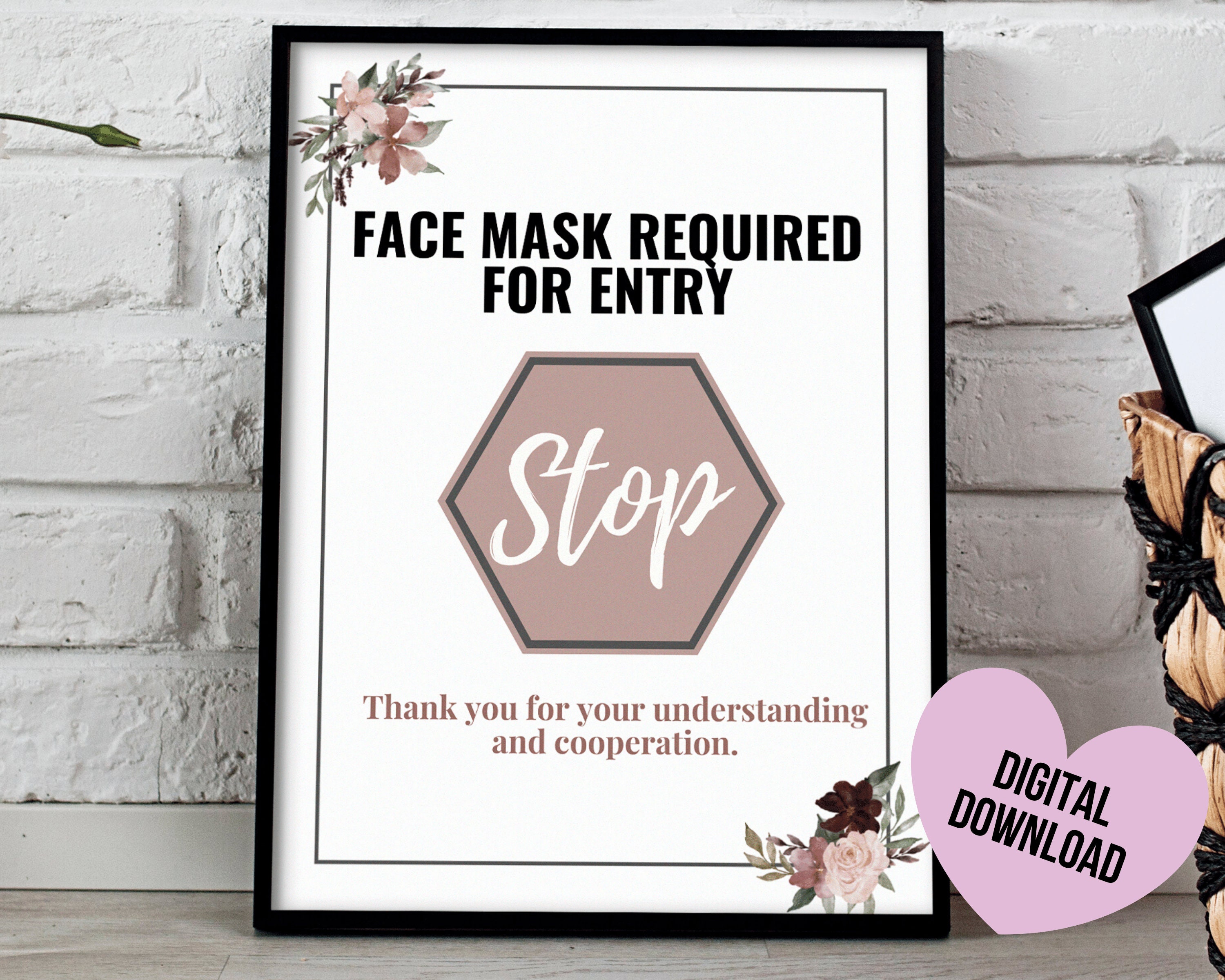 Face Mask Required for Entry Wear a Face Mask Printable Sign - Etsy ...