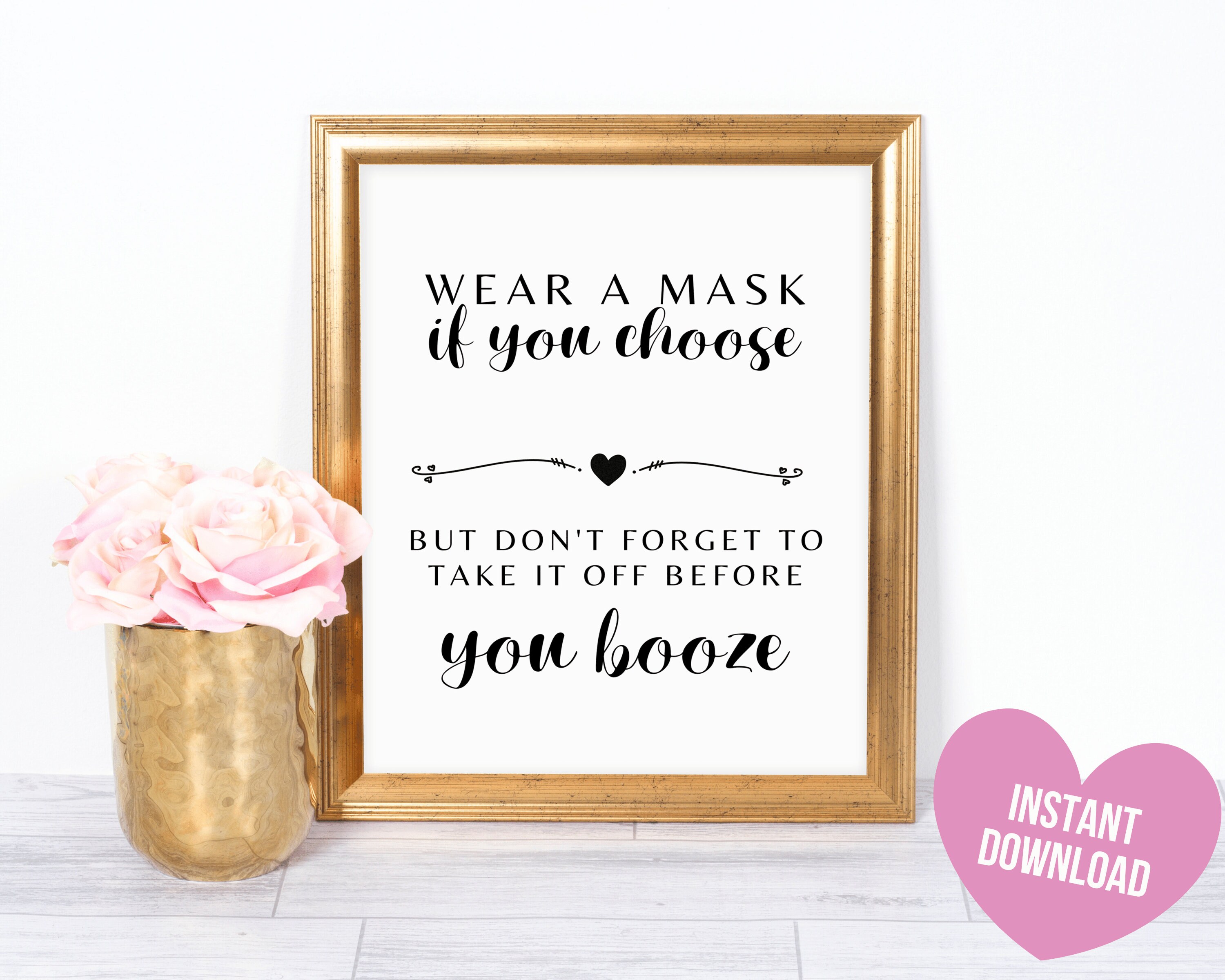 Wedding Guest Mask Sign Printable Wear a Mask Sign for Covid - Etsy UK