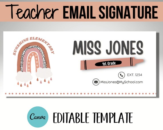 Teacher Email Signature Email Template for Teachers Email - Etsy