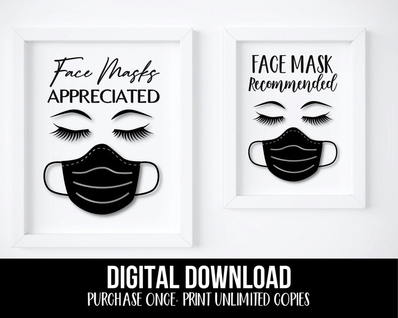 Face Mask Sign BUNDLE Mask Required Sign Printable Please - Etsy
