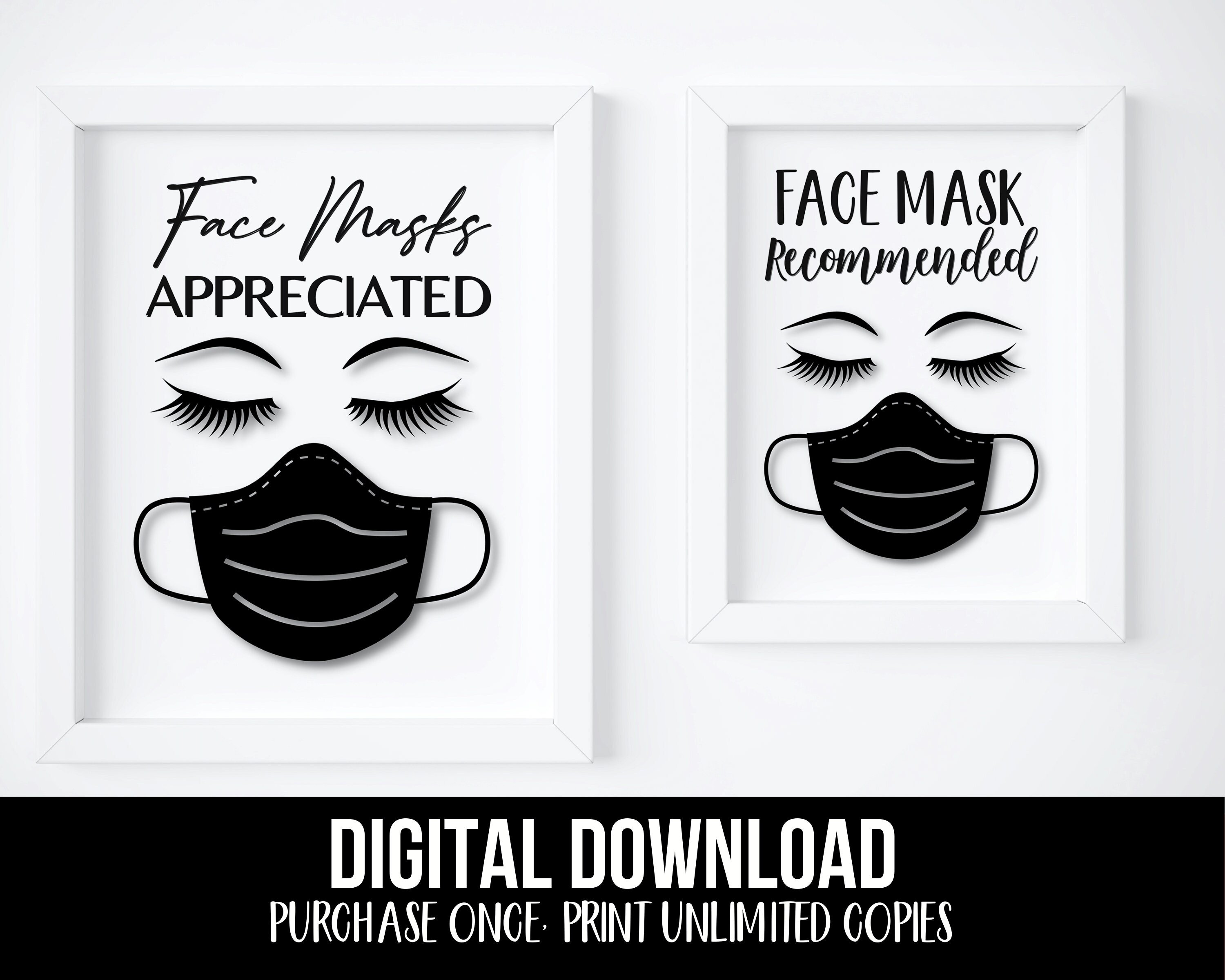 Face Mask Sign BUNDLE Mask Required Sign Printable Please | Etsy