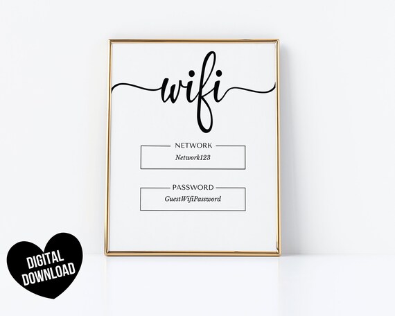 Wifi Sign Printable Wifi Password Sign Editable Wifi Sign - Etsy