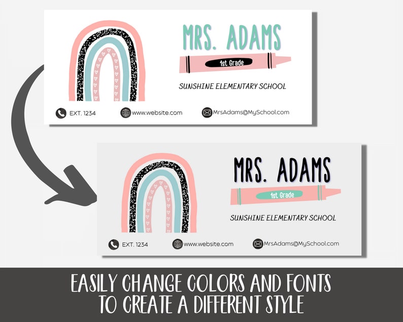 Email Signature Teacher Email Template for Teachers Digital - Etsy