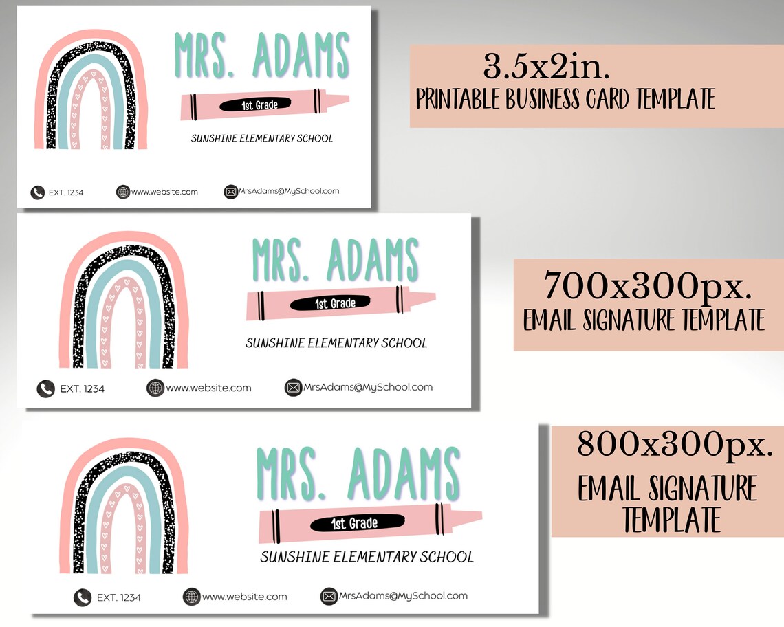 Email Signature Teacher Email Template for Teachers Digital - Etsy