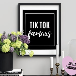 Tik Tok Famous Printable, Tik Tok Birthday Decor, Printable Tik Tok ...