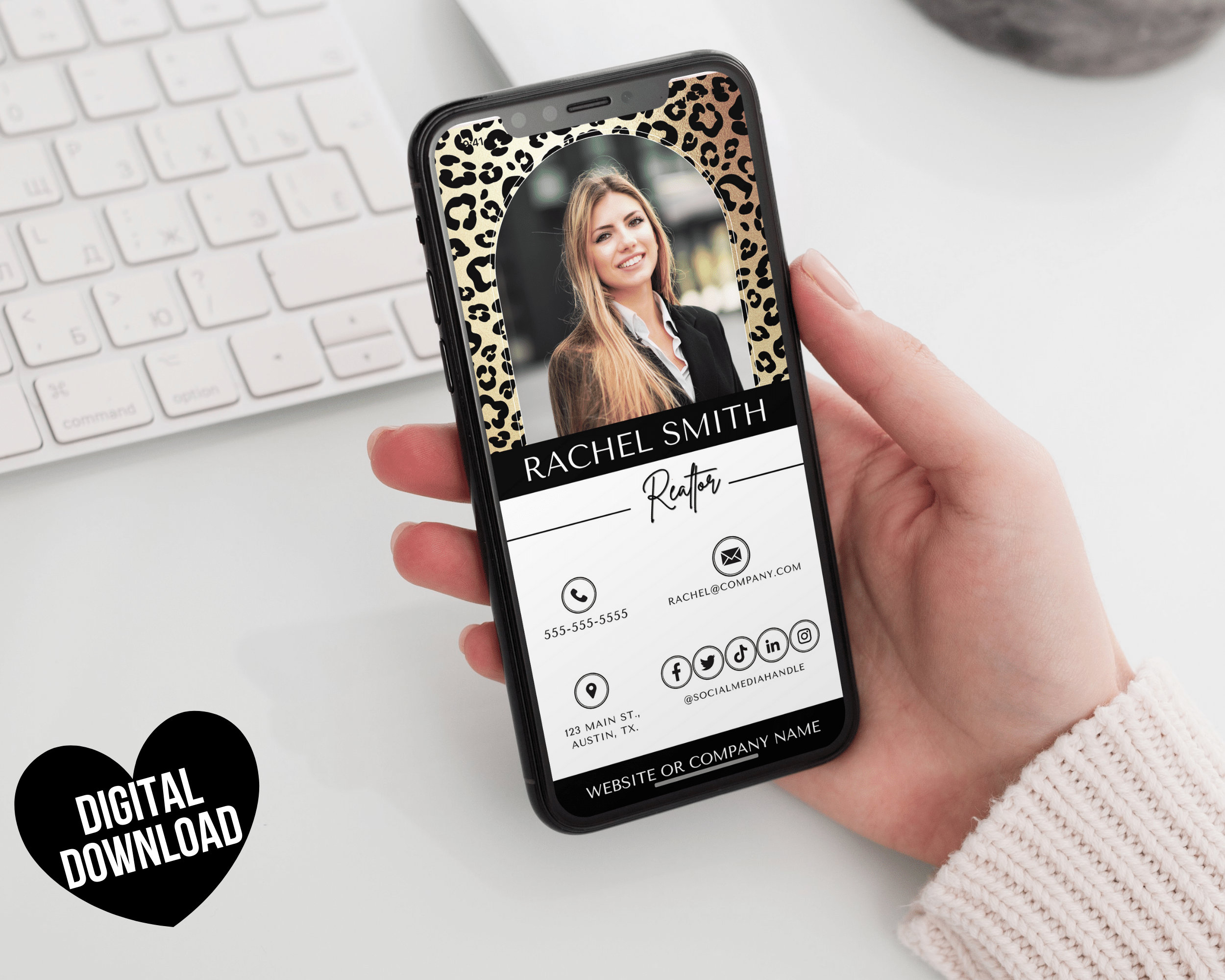 Digital Business Card Real Estate Business Card Template | Etsy