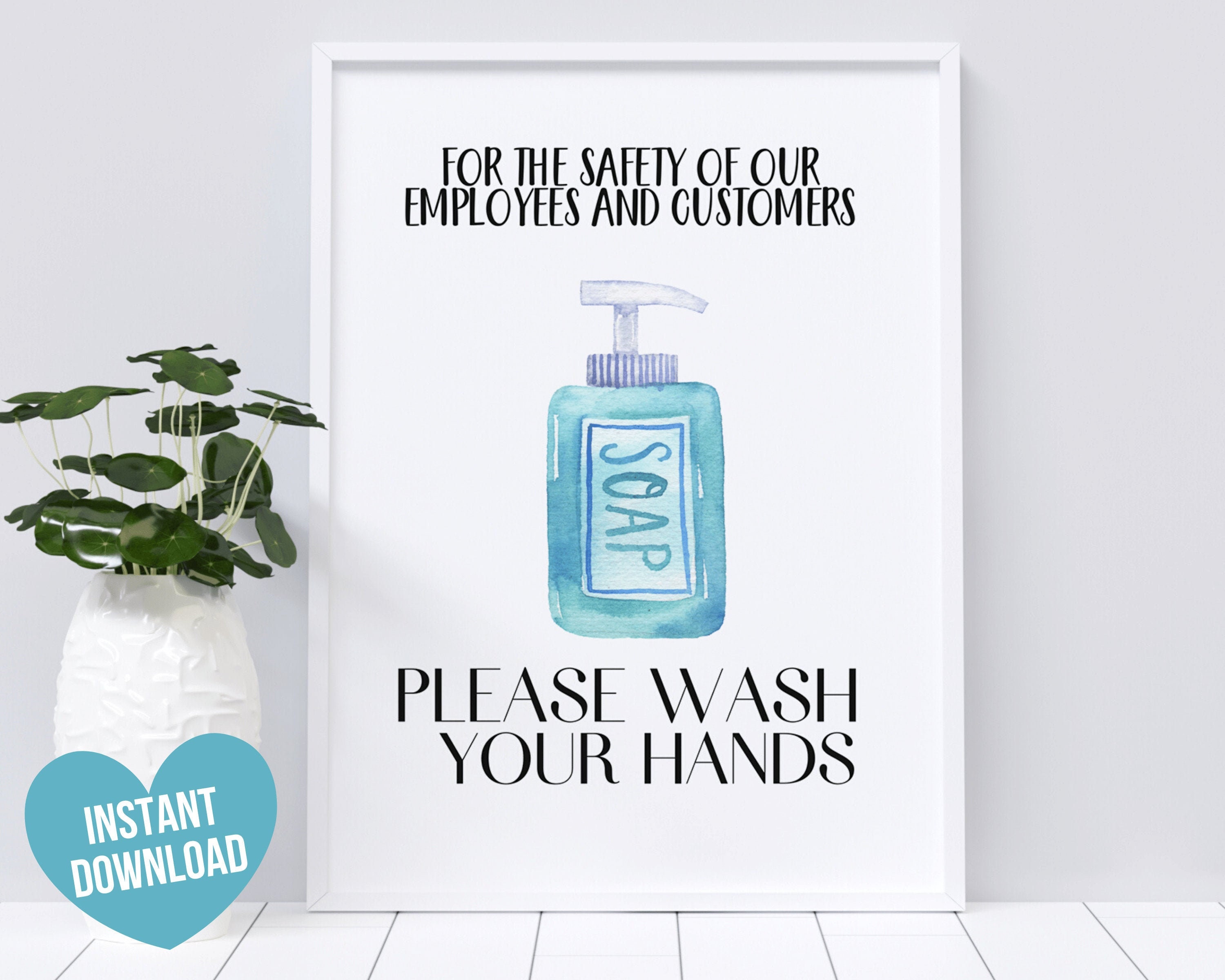 Wash Your Hands Printable Sign for Business Covid Safety - Etsy