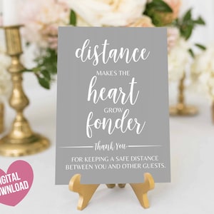 Covid Wedding Sign, Social Distancing Wedding Sign Printable ...