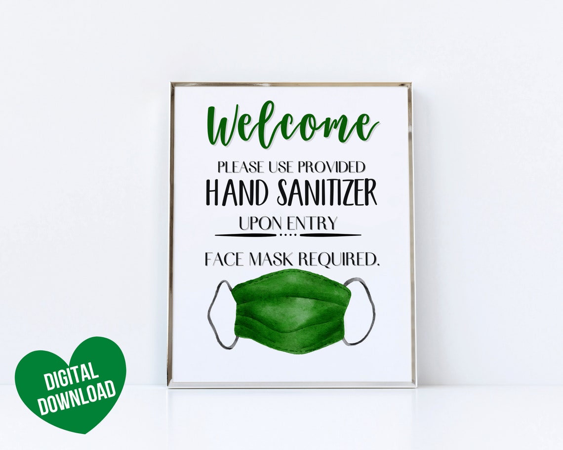 Face Mask Sign Social Distance Sign Printable Please - Etsy