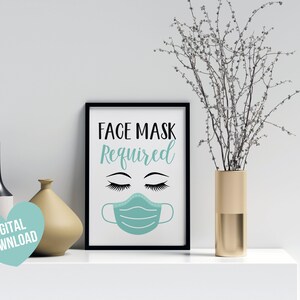 Face Mask Sign, Please Wear a Mask Sign, Printable Face Mask Required ...