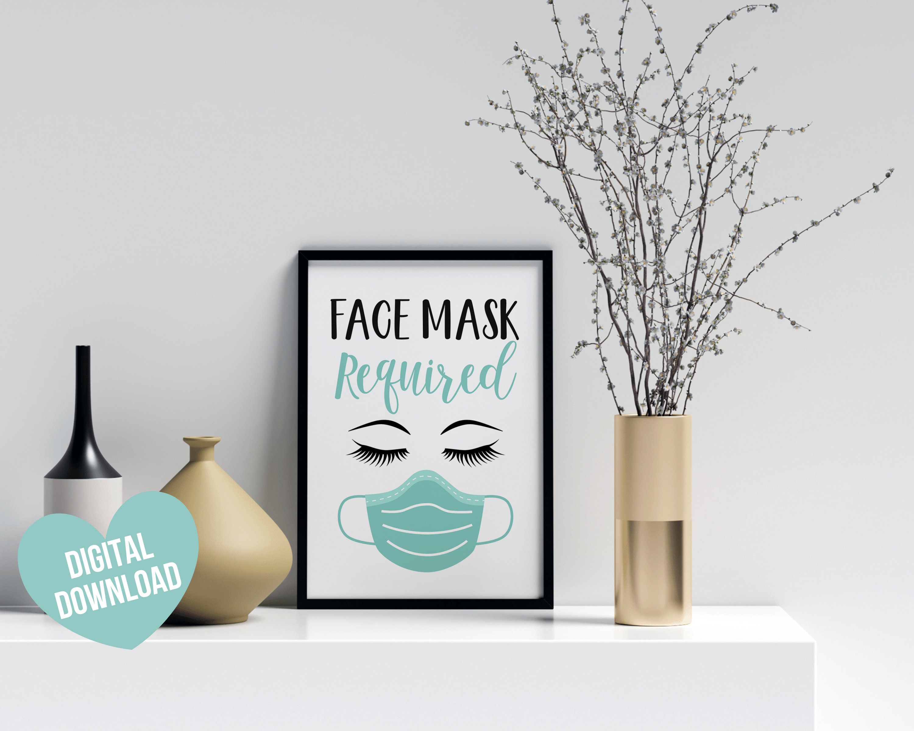 Face Mask Sign Please Wear a Mask Sign Printable Face Mask - Etsy