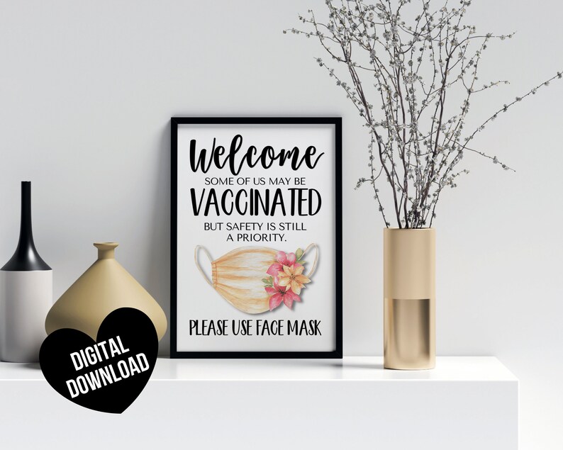 Please Wear a Mask Sign Printable Mask Required Sign | Etsy