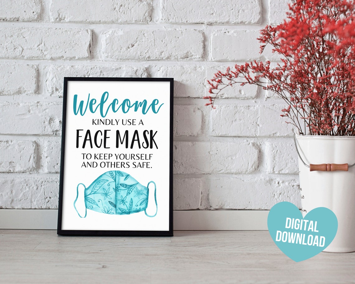 Face Mask Sign Mask Required Sign Please Wear a Face Mask - Etsy