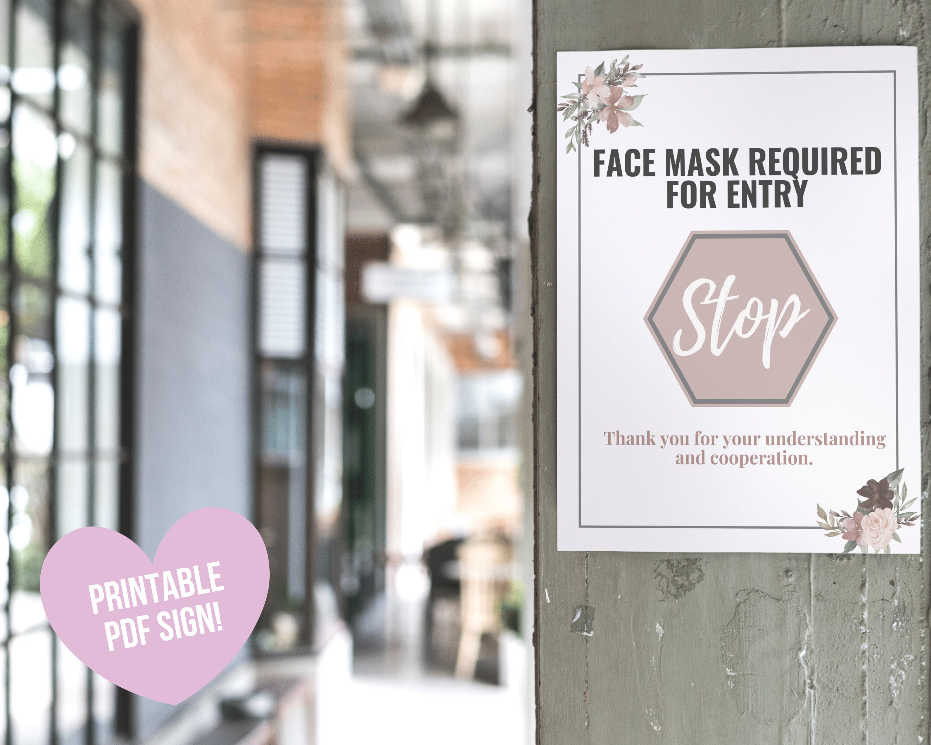 Face Mask Required for Entry Wear a Face Mask Printable Sign | Etsy ...