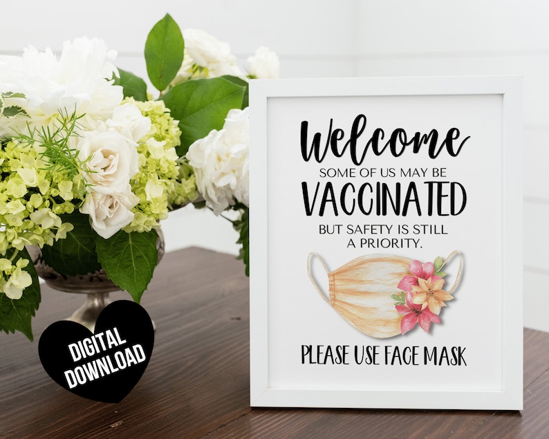 Please Wear a Mask Sign Printable Mask Required Sign | Etsy