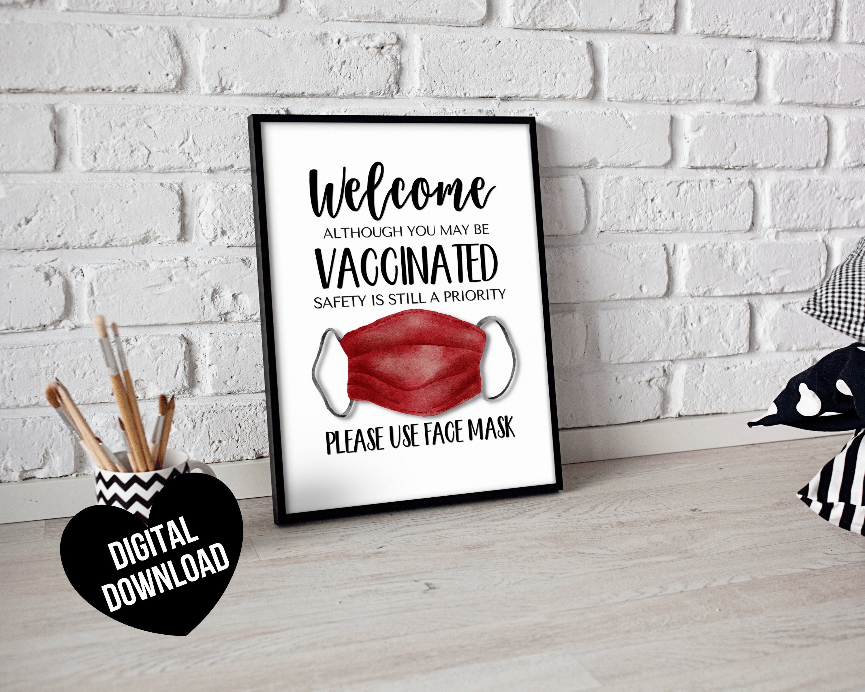 Please Wear a Mask Sign Printable Mask Required Sign | Etsy