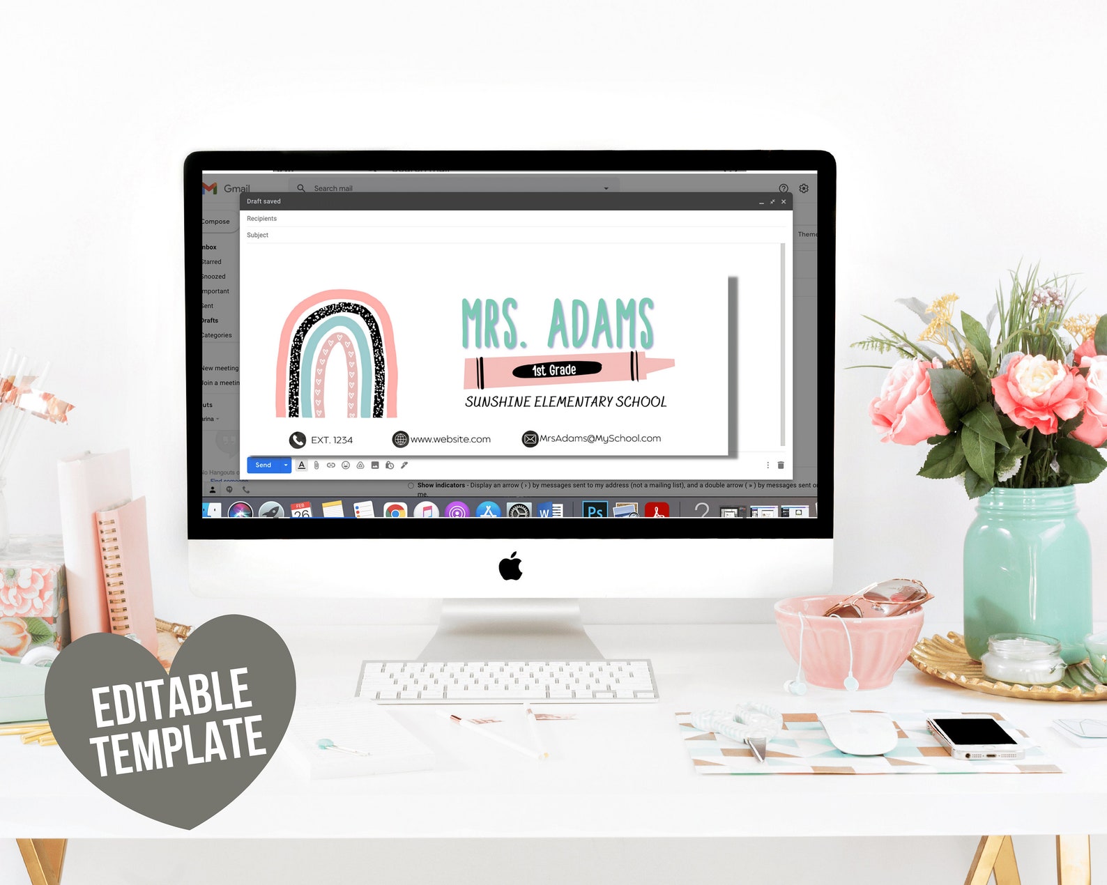 Email Signature Teacher Email Template for Teachers Digital - Etsy