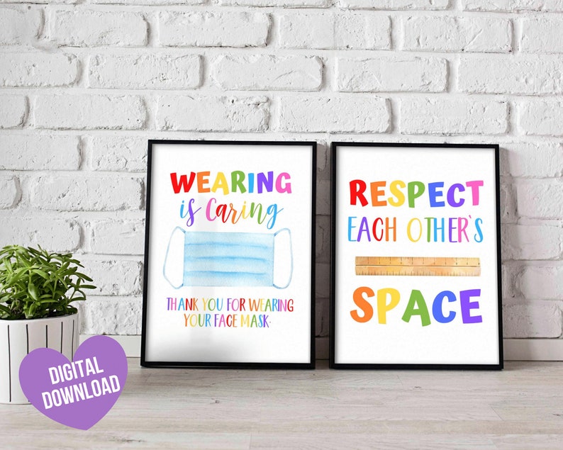 Classroom Safety Posters Covid Classroom Sign Bundle School - Etsy