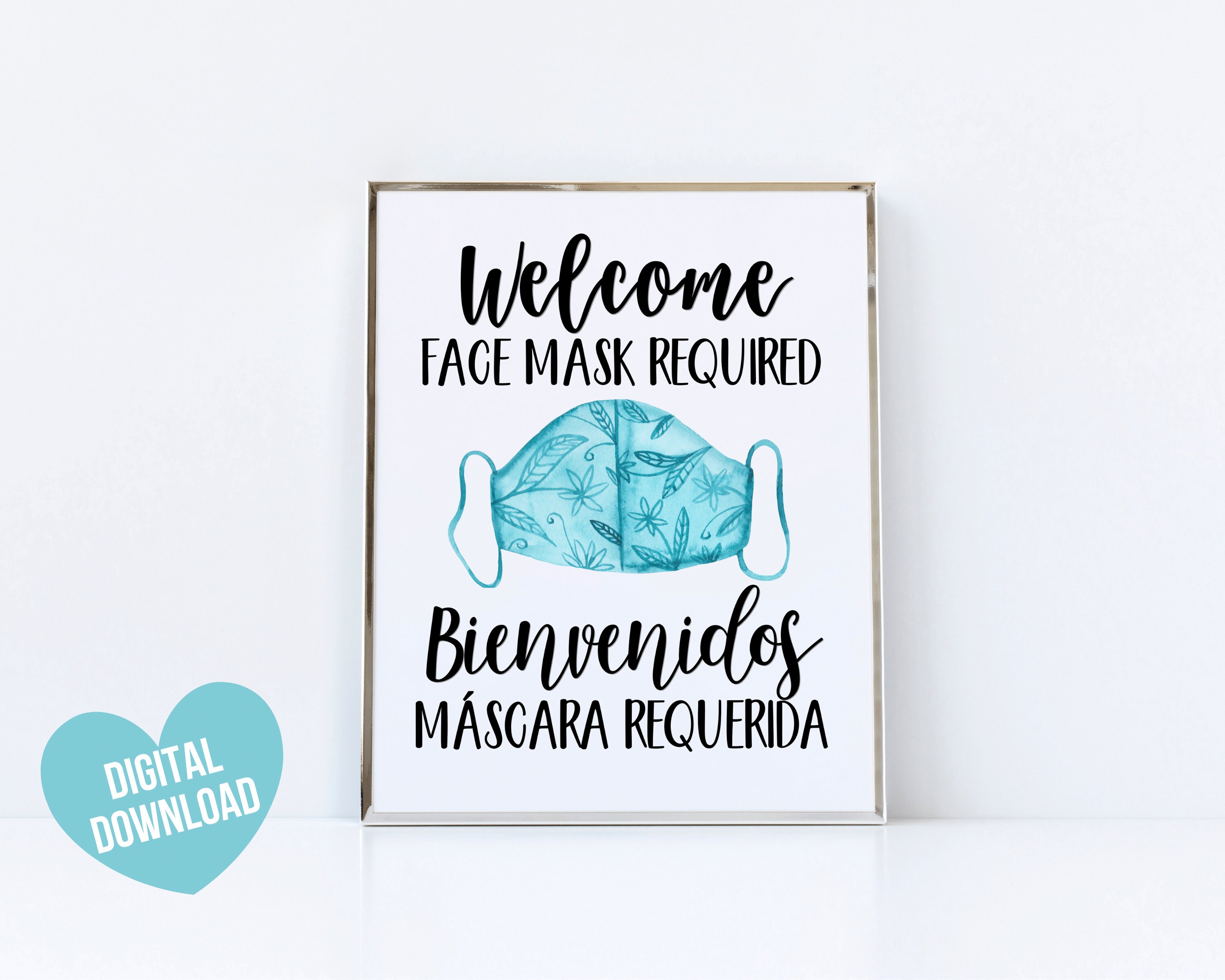Face Mask Sign Mask Required Sign Printable Please Wear a - Etsy