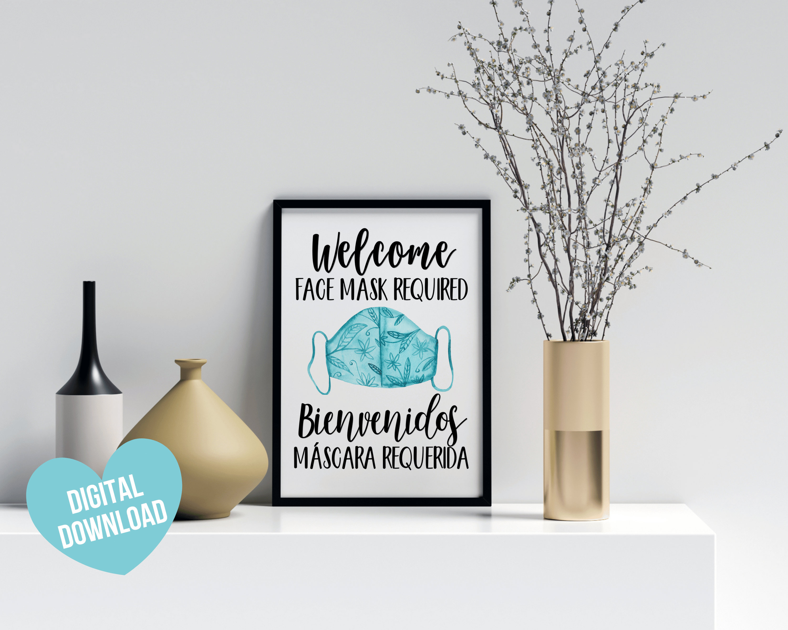 Face Mask Sign Mask Required Sign Printable Please Wear a - Etsy